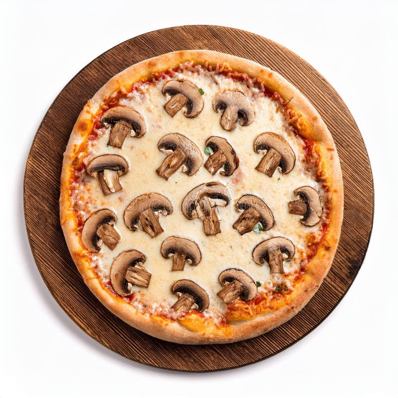 Mushrooms Pizza Top View, AI Generated Stock Illustration ...