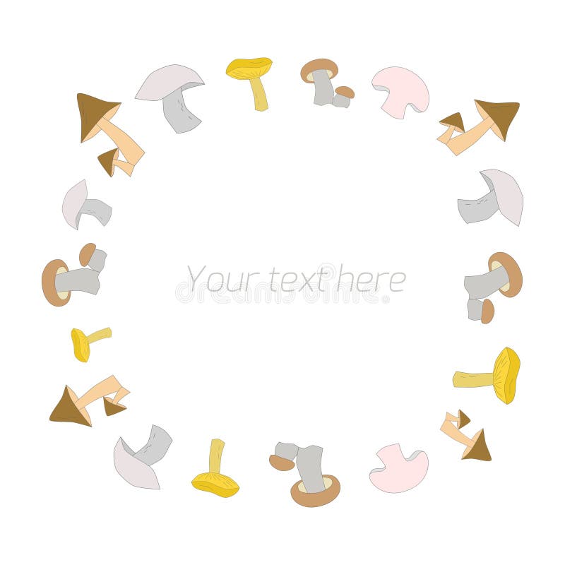 Mushrooms with Text Vector Illustration Stock Vector - Illustration of ...