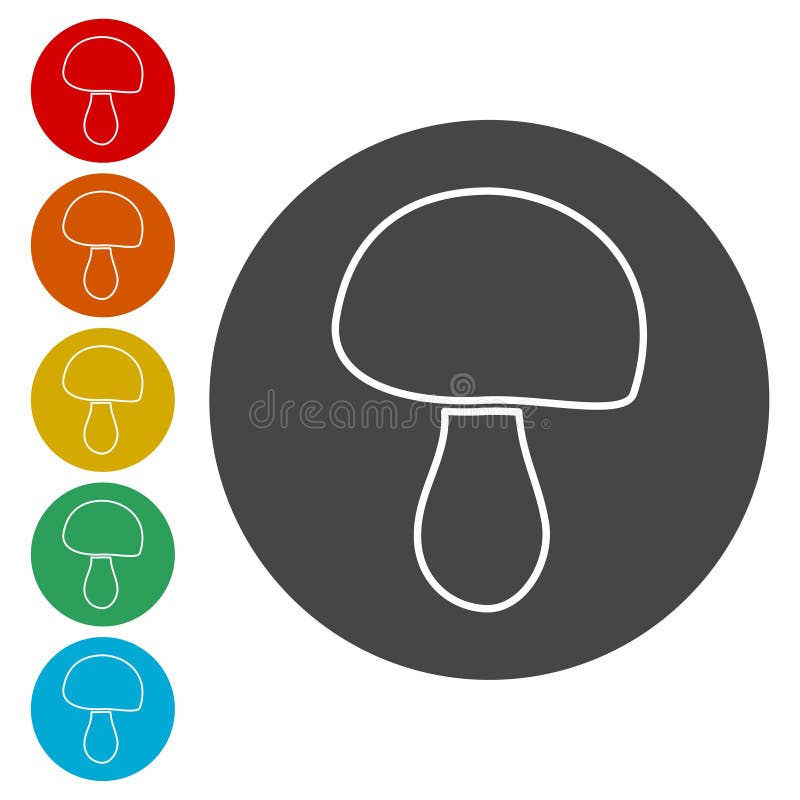 Mushrooms vector flat icon stock vector. Illustration of elegance ...
