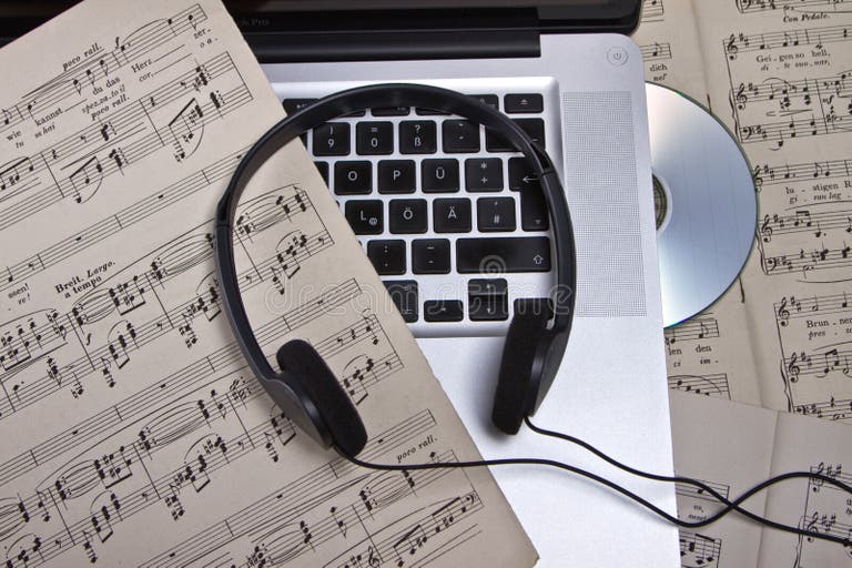 Music stock image. Image of digitally, notebook, audio - 20413747