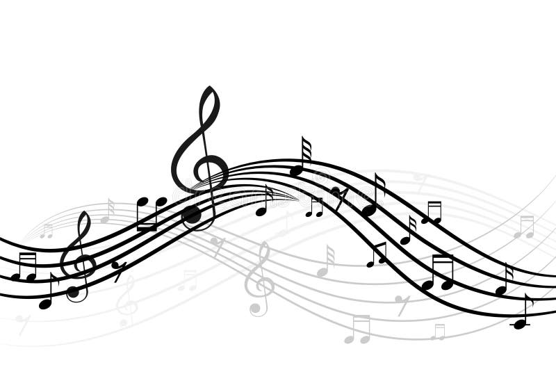 Music notes with waves. stock vector. Illustration of club - 244030559