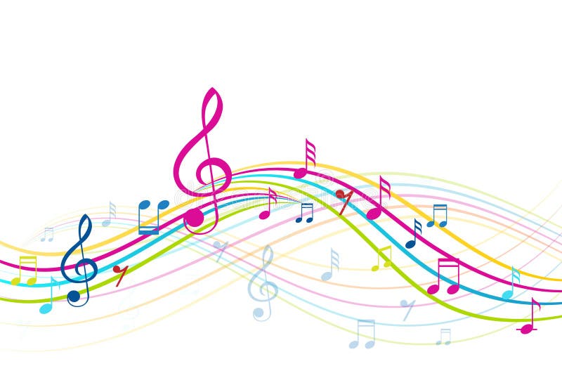 Music notes with waves. stock vector. Illustration of beautiful - 106066707