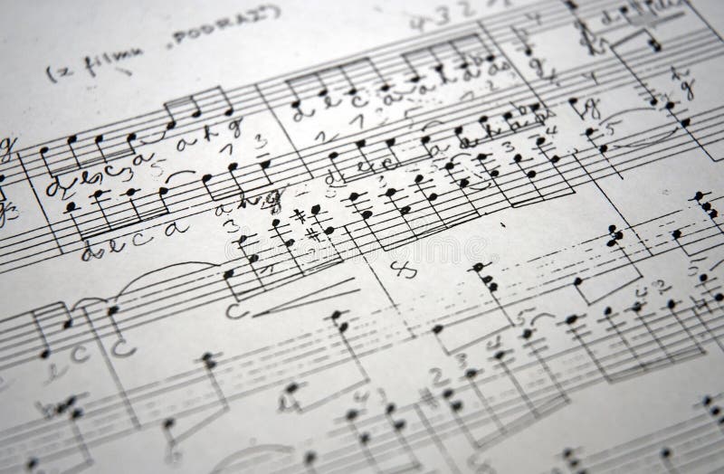 Sloppy music writing. stock image. Image of create, education - 13988693