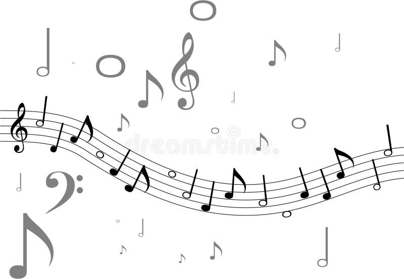Stylized Treble Clef with Music Notes Isolated Stock Image ...