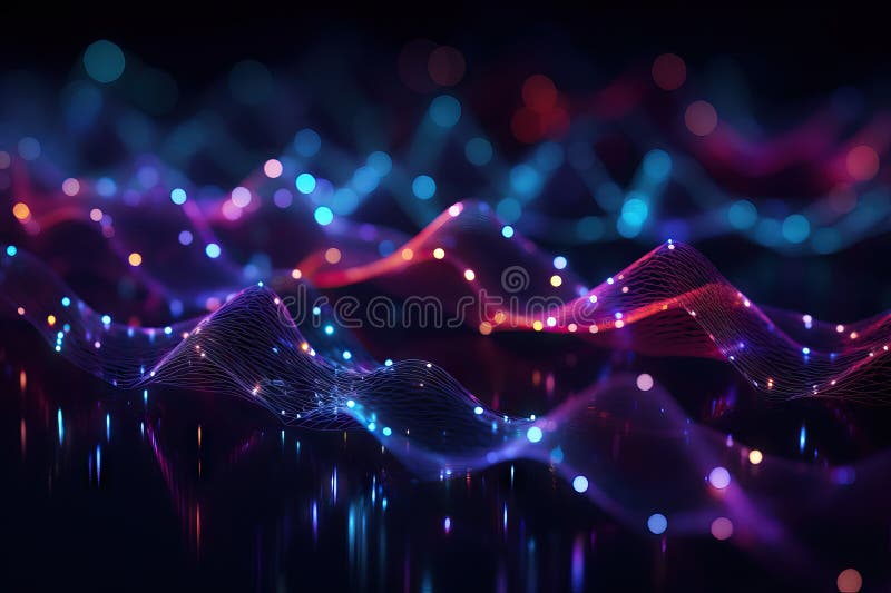 Music Abstract Background. Molecular Background with DNA. Network with ...