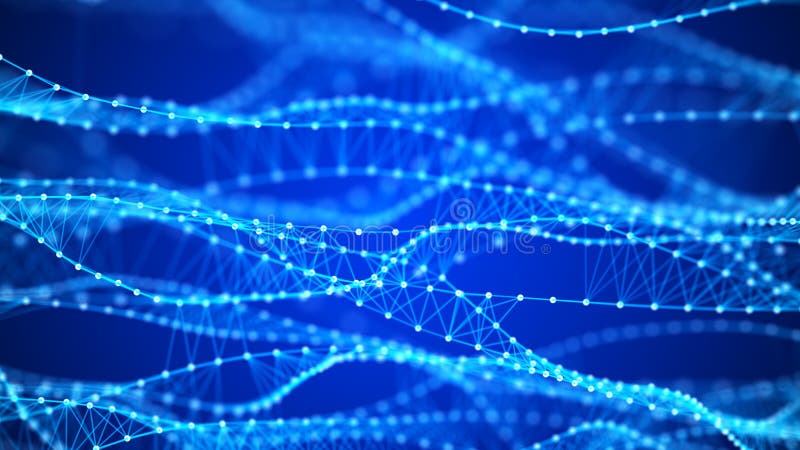 Molecular Background with DNA. Network Concept with Connecting Dots and ...