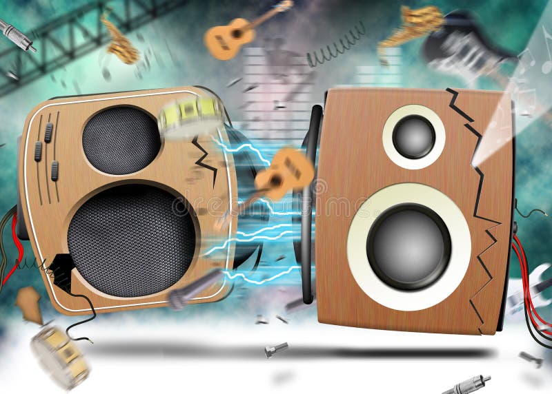 Music stock illustration. Illustration of song, loudspeaker - 34029009