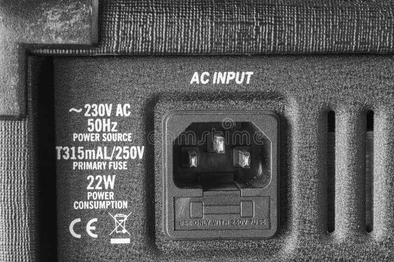 Music Amplifier Power Socket. Stock Image - Image of black, equipment ...