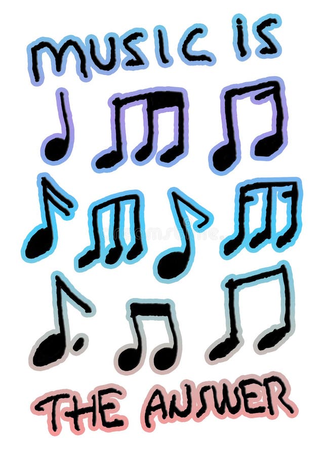 Music is the Answer Phrase Concept Graphic Stock Photo - Illustration ...