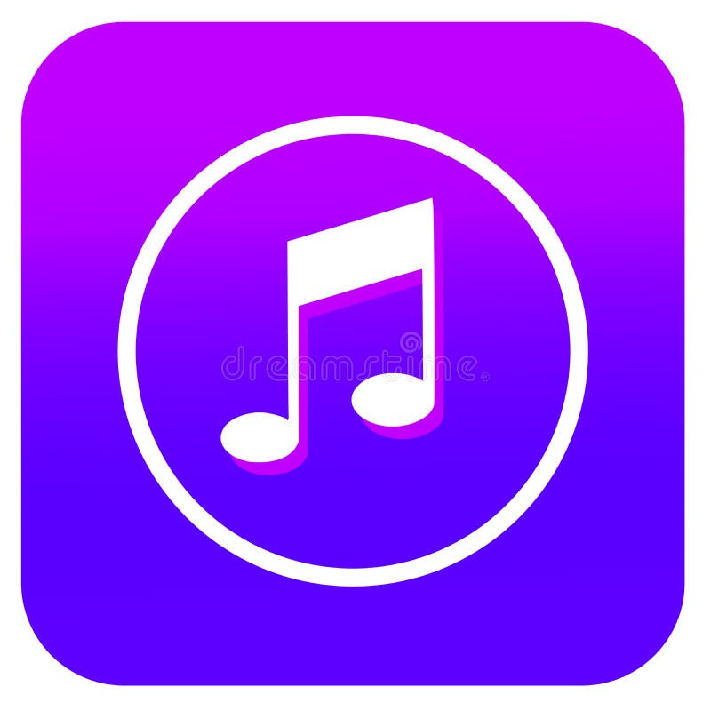 Music App Icon with Gradient Background Editorial Photo - Illustration ...