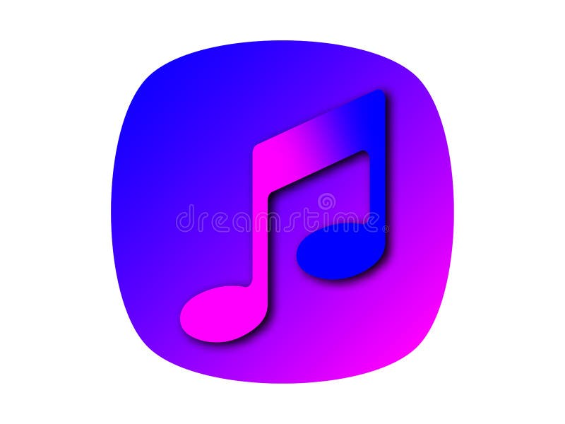 Music App Icon with Gradient Background Stock Vector - Illustration of ...