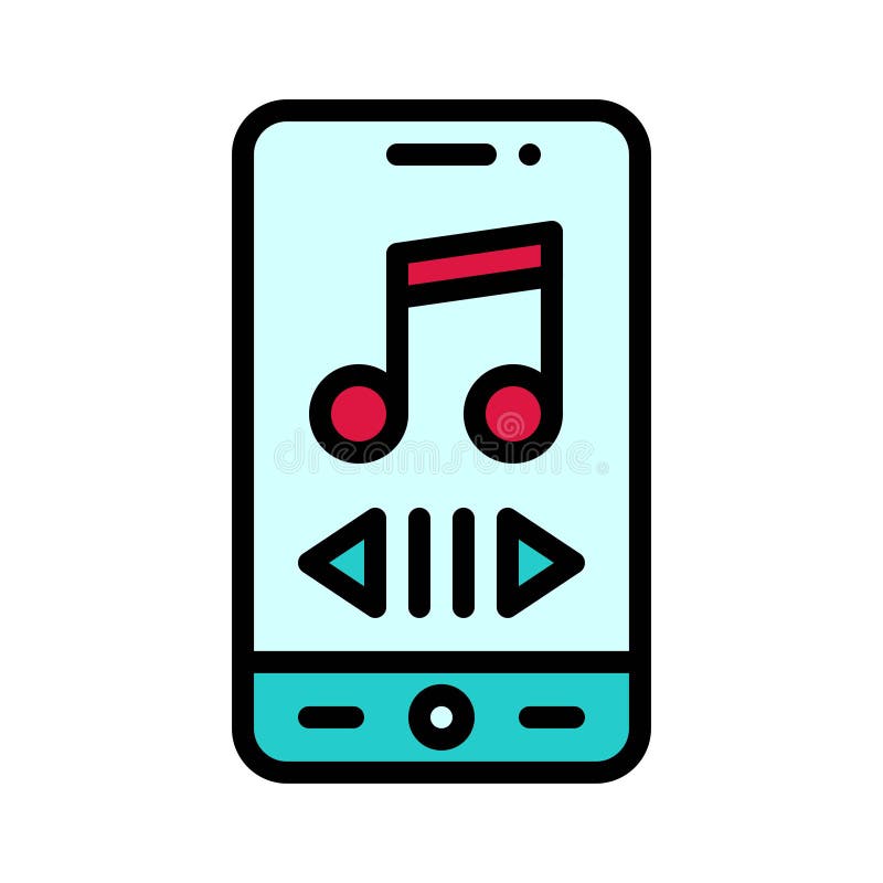 Music App Icon, Mobile Application Vector Illustration Stock Vector ...