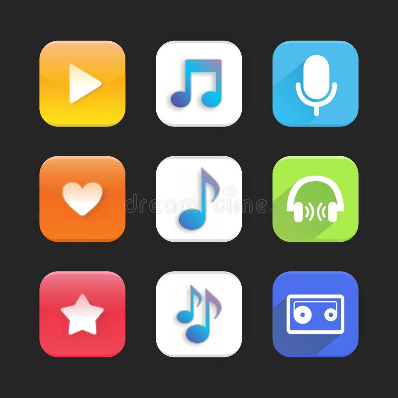 Music app stock vector. Illustration of design, texture - 61057751