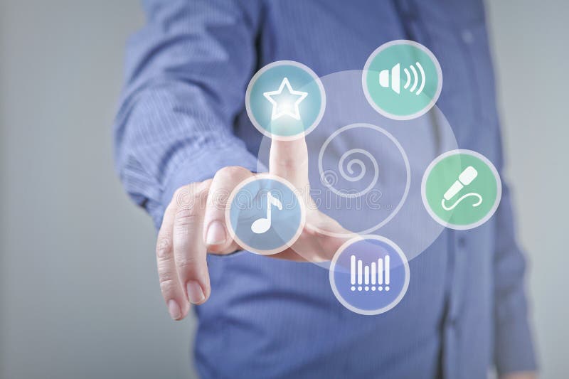 Music application stock image. Image of button, touching - 59769653