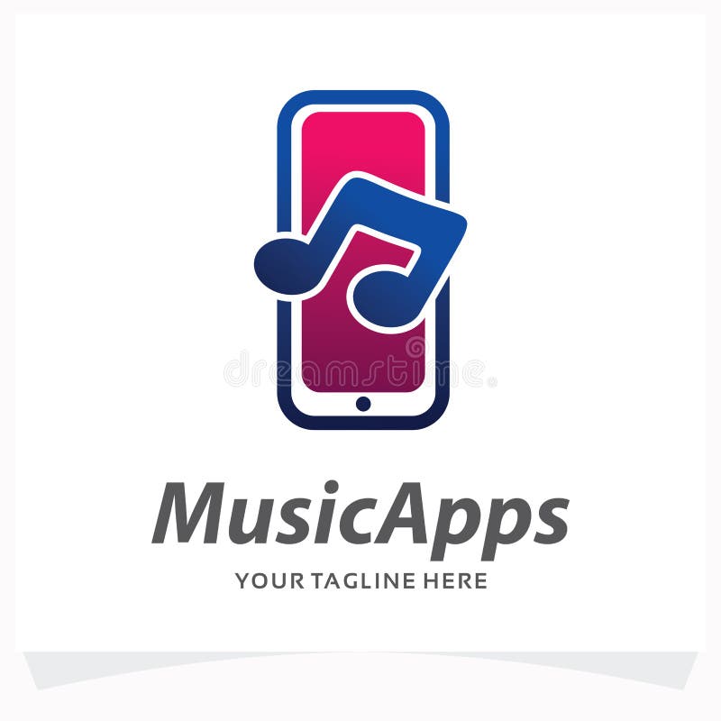 Music Application Logo Design Template Stock Vector - Illustration of ...