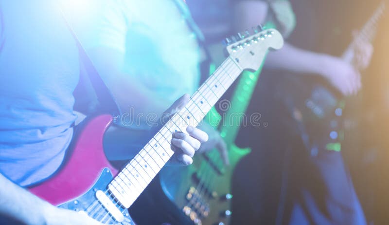 Music Artist Playing Solo by Guitar Stock Photo - Image of guitarist ...