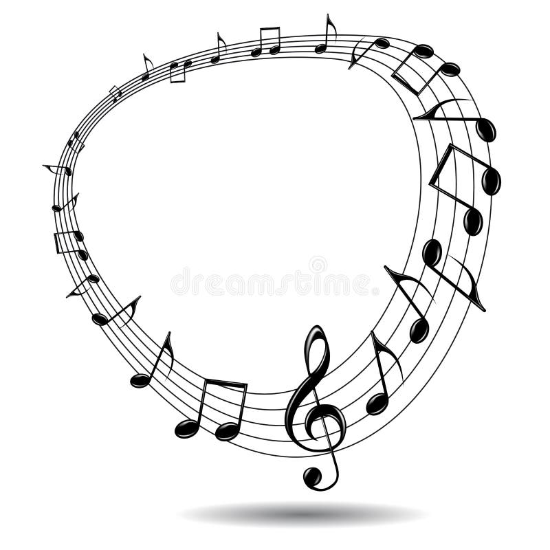 Stylized Treble Clef with Music Notes Isolated Stock Image ...