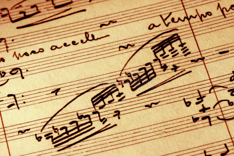 Sloppy music writing. stock image. Image of create, education - 13988693