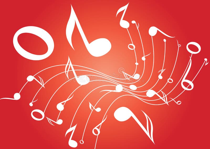 Clouds Music Notes on Blue Sky with Clouds and Sun. Stock Illustration ...