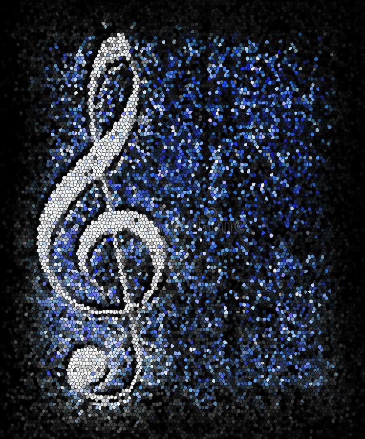 Treble clef stock illustration. Illustration of chrome - 8876960
