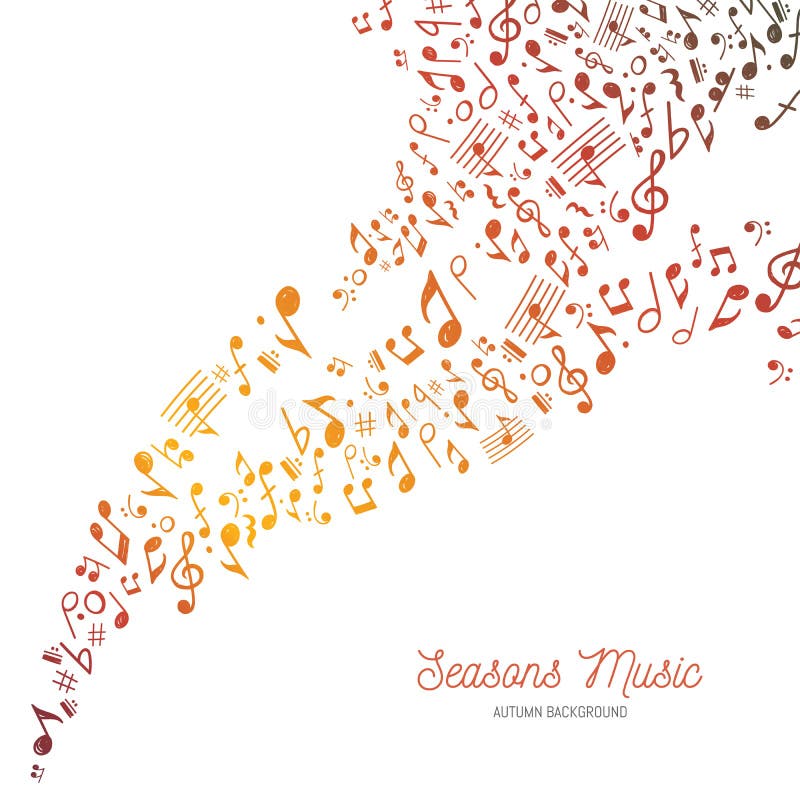 Music Background in Autumn Colors Stock Vector - Illustration of sound ...
