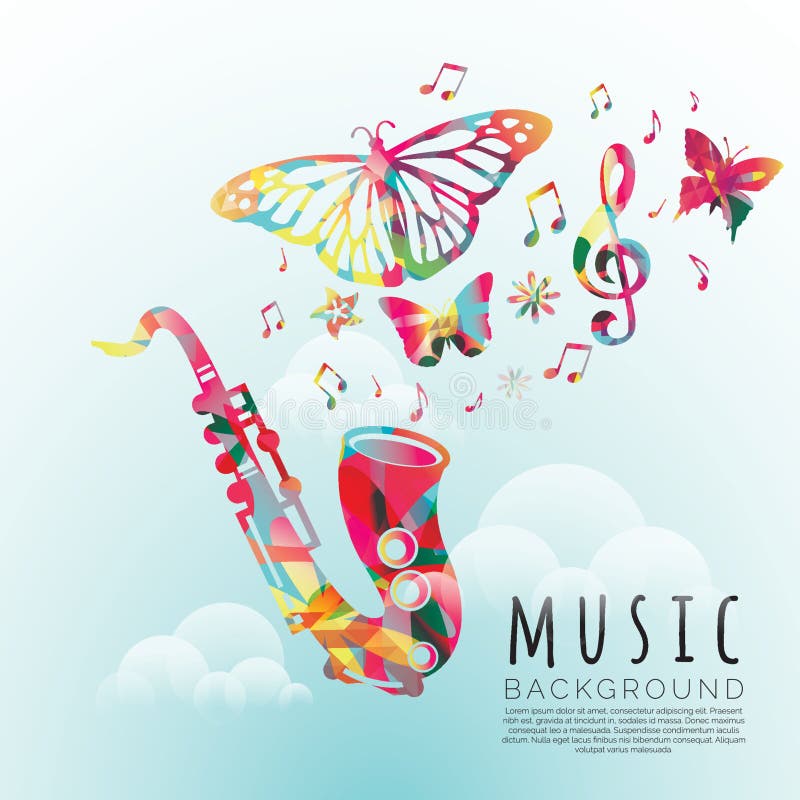 Music background design stock vector. Illustration of brass - 182788782