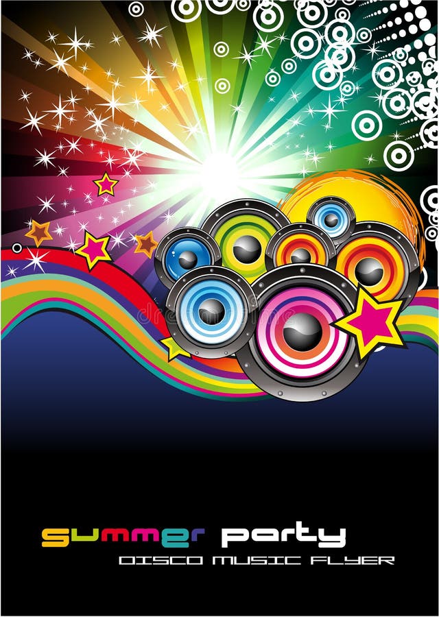 Music Background for Disco Flyers Stock Vector - Illustration of beauty ...