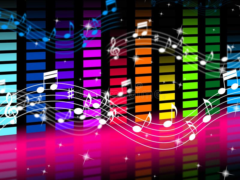 Music Background Shows Songs Harmony and Melody Stock Illustration ...