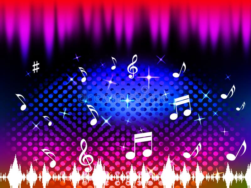 Music Background Means Singing Dancing or Melody Stock Illustration ...
