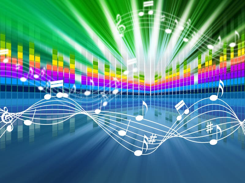 Music Background Means Soundwaves Tune and Singing Stock Illustration ...