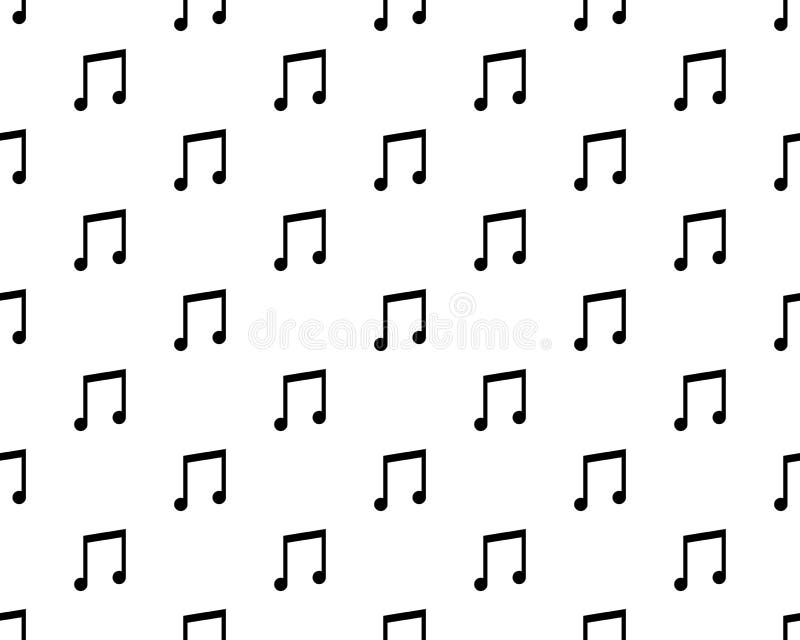 Music Background with Notes and Symbols, Black and White, Seamless ...