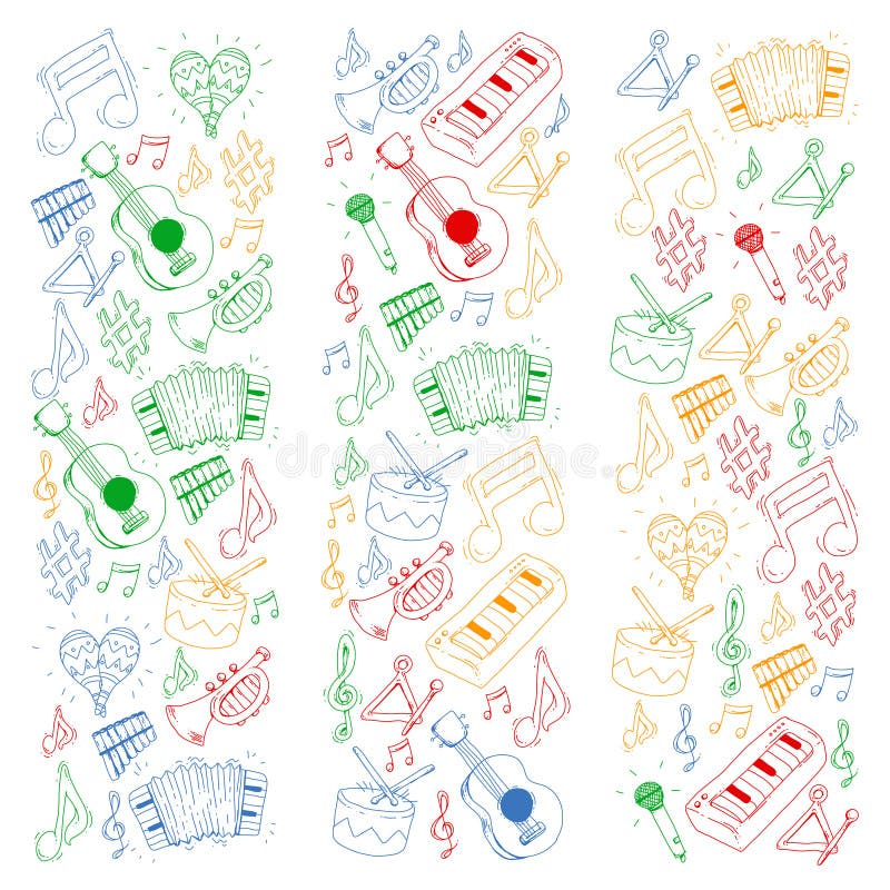 Music Background for Patterns. Vector Illustration with Musical ...