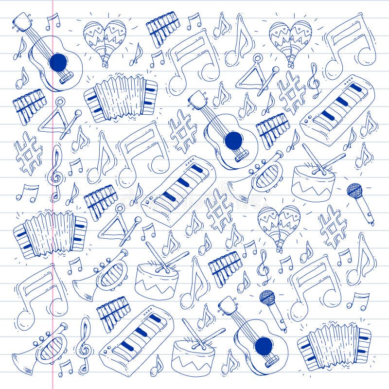 Music Background for Patterns. Vector Illustration with Musical ...
