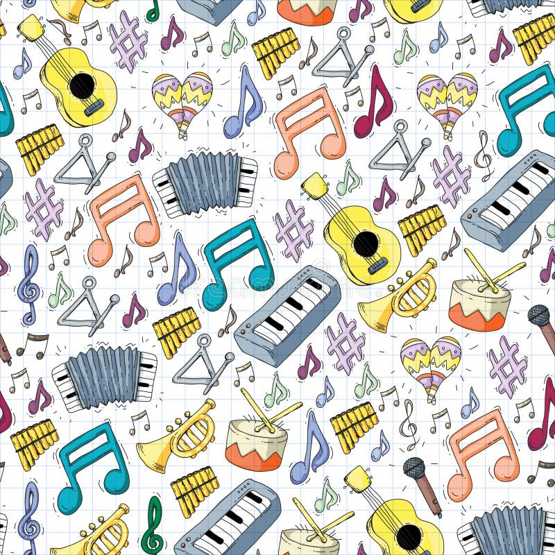 Music Background for Patterns. Vector Illustration with Musical ...