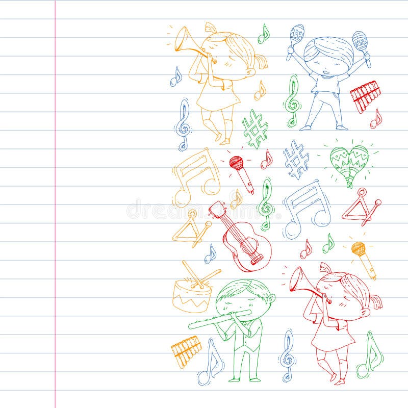 Music Background for Patterns. Vector Illustration with Musical ...