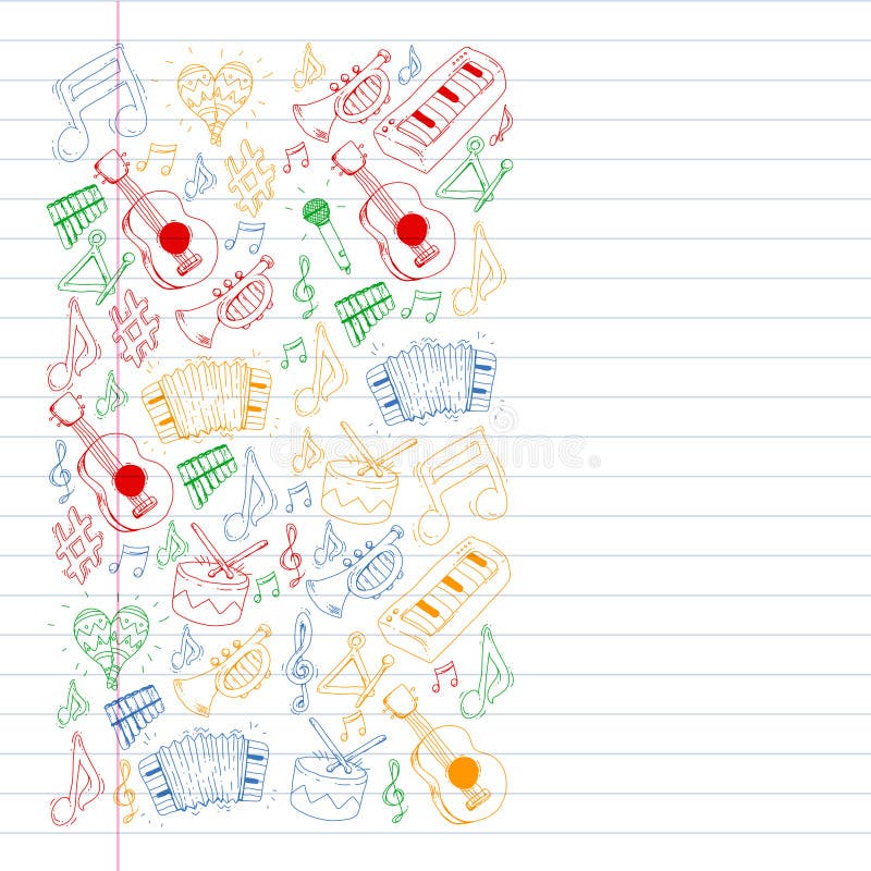 Music Background for Patterns. Vector Illustration with Musical ...