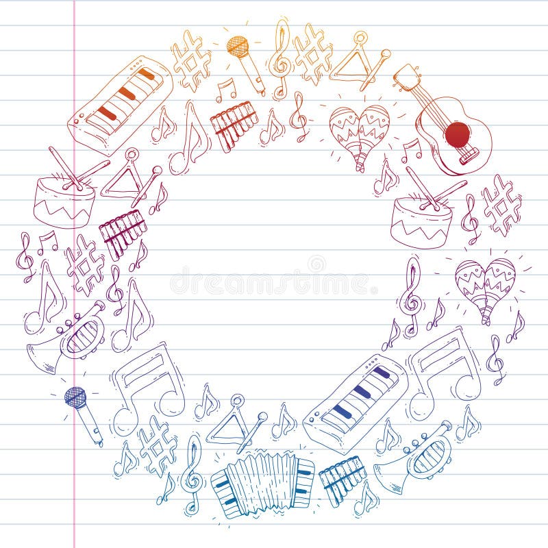 Music Background for Patterns. Vector Illustration with Musical ...
