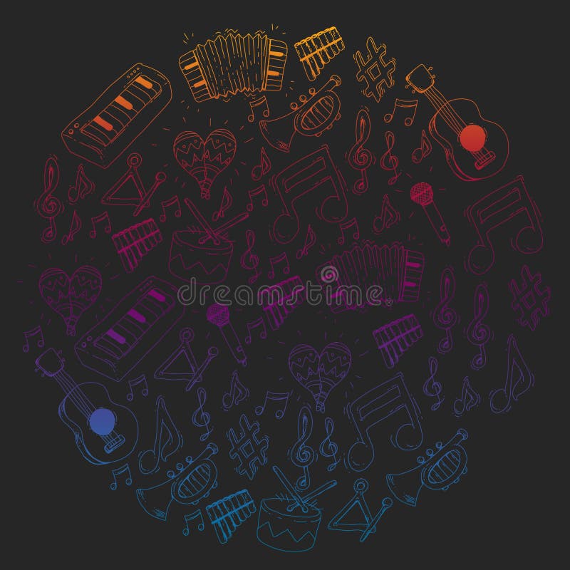 Music Background for Patterns. Vector Illustration with Musical ...