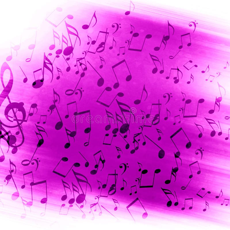 Black Music Notes in Purple and Violet Banner Background Stock ...