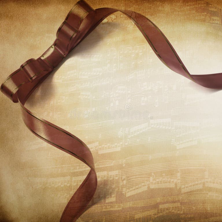 Music Background with Ribbon Stock Illustration - Illustration of music ...