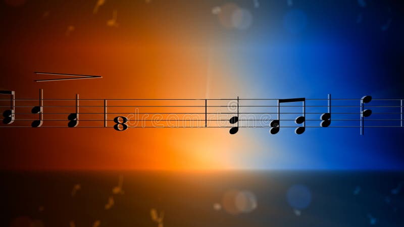 Various Musical Notes Coming Up on the Lines Alpha Channel Included ...