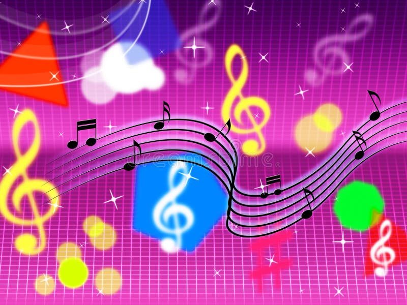 Music Background Shows Pop Rock and Instruments Stock Illustration ...