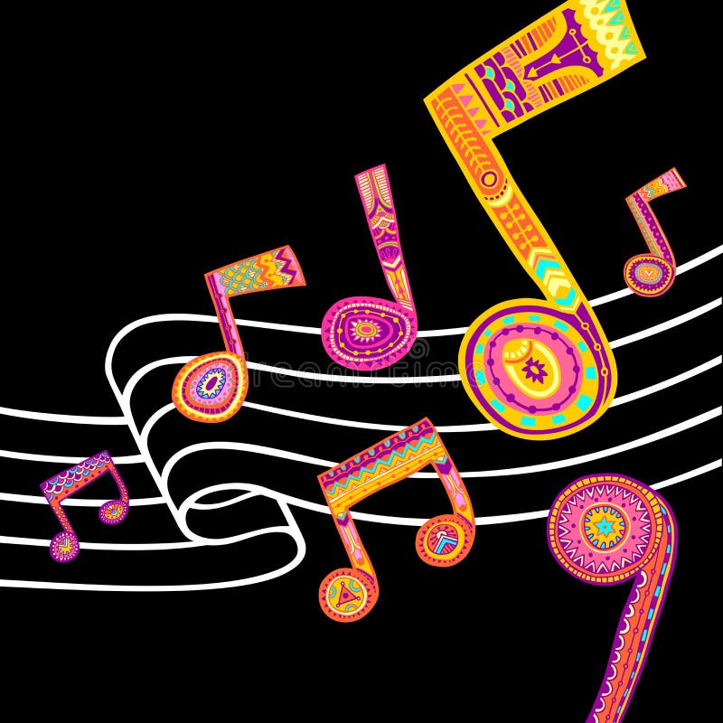 Pink Watercolor Music Note Vertcial Seamless Pattern Stock Vector ...