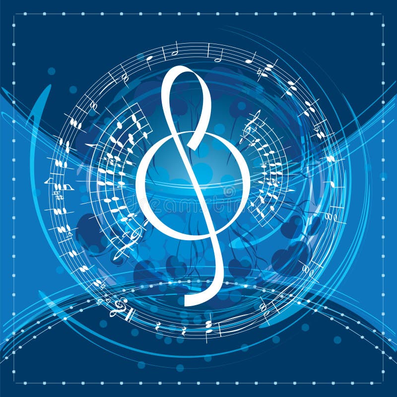 Treble Clef Design by Musical Notes Stock Vector - Illustration of ...