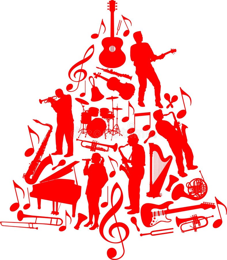 Christmas Tree Jazz stock illustration. Illustration of beautiful ...
