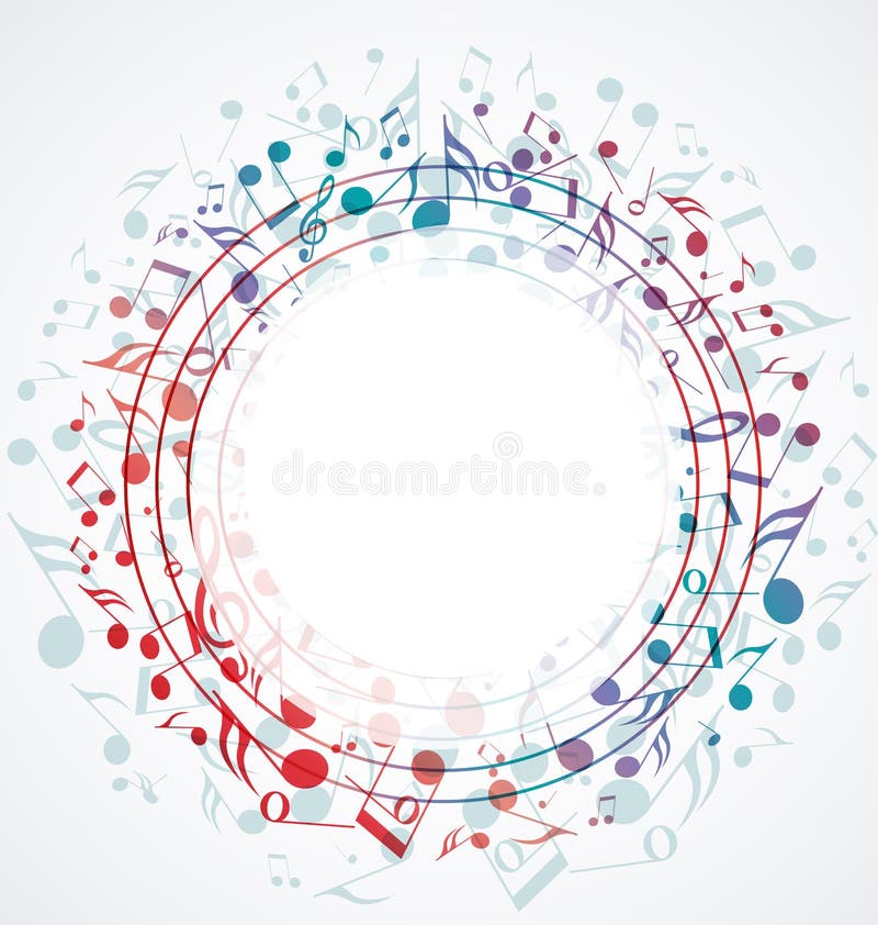 Golden Round Frame with Music Notes on Dark Background Stock Vector ...