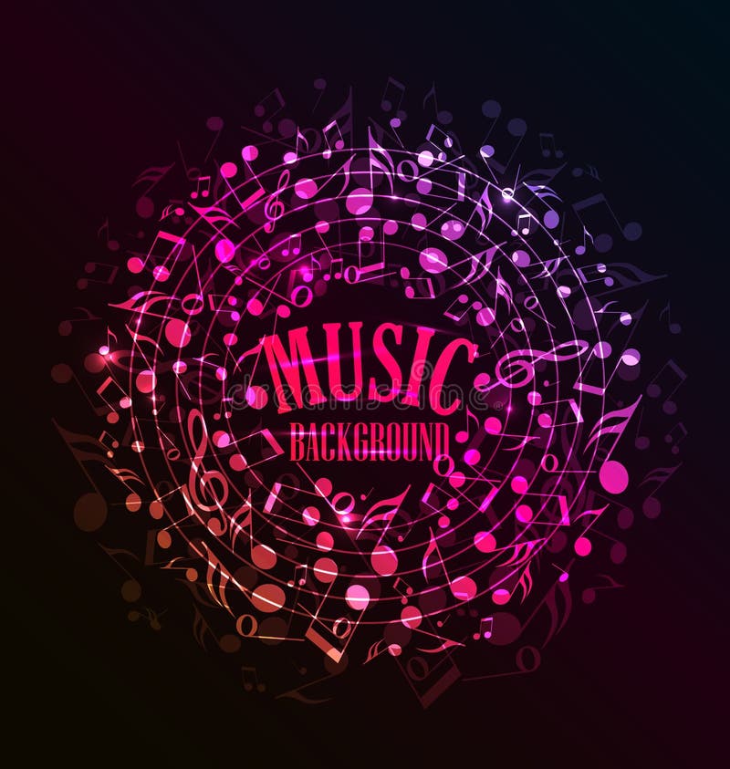 Music Notes Bright Funky Background Stock Illustrations – 411 Music ...
