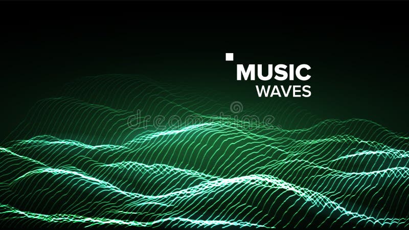 Music Background Vector. Technology Stream. Electric Bokeh. 3D ...