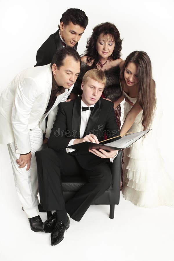 Music Band and Conductor with Score Stock Image - Image of studying ...