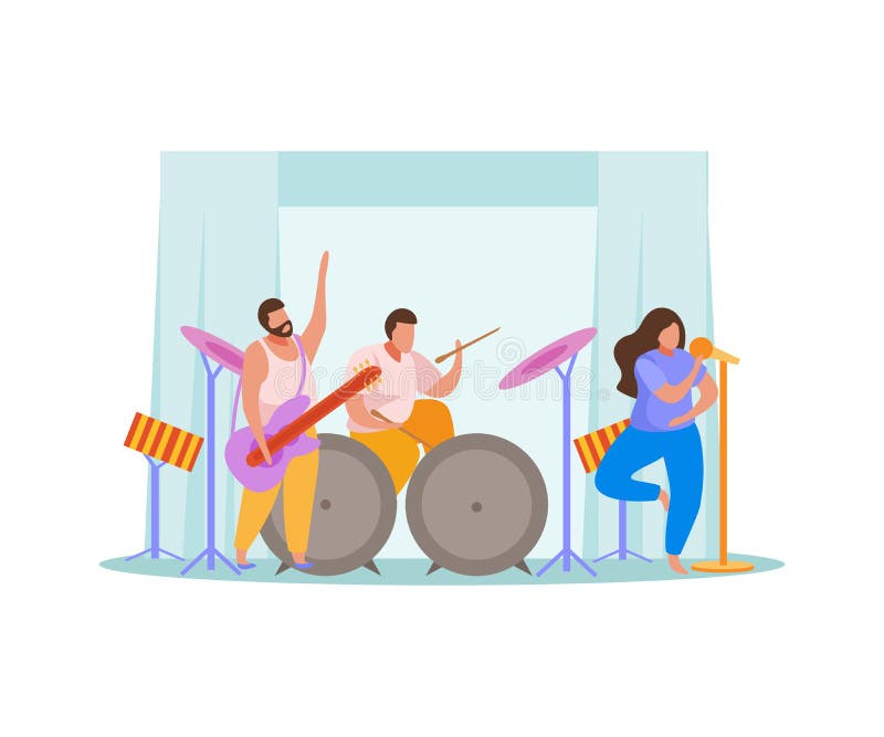 Music Band Flat Composition Stock Vector - Illustration of hobby ...